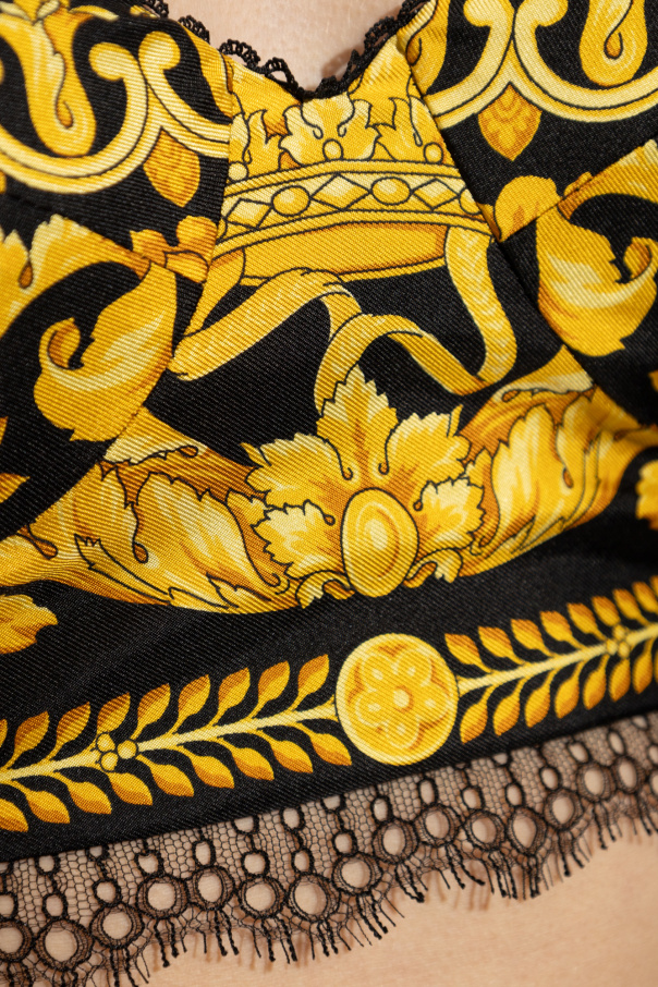 Yellow Tank top with Barocco pattern Versace - Vitkac GB