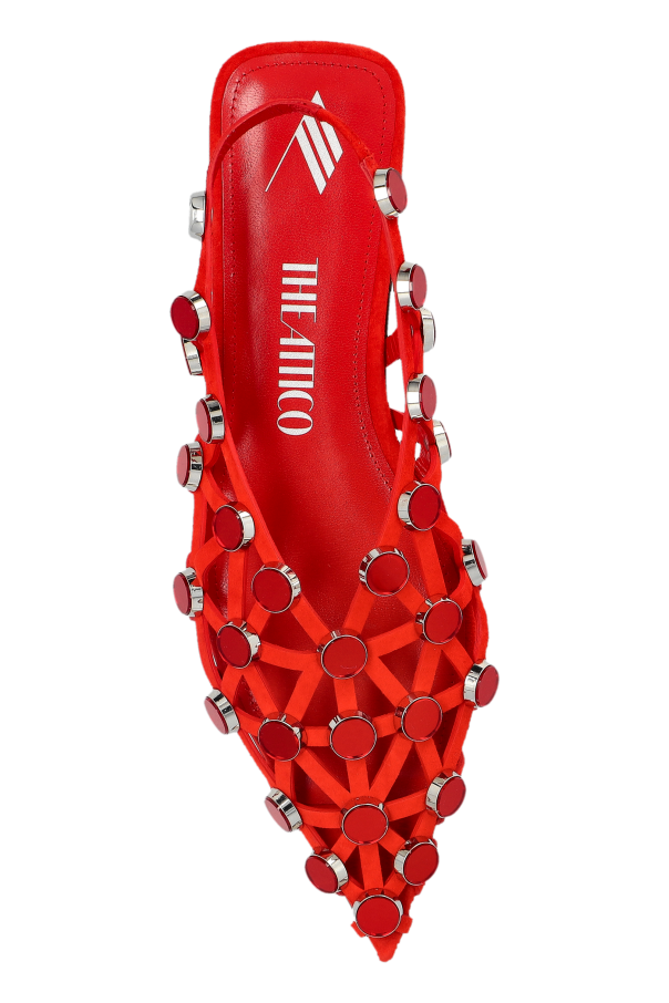 Red Leather boots Grid The Attico - Vitkac GB