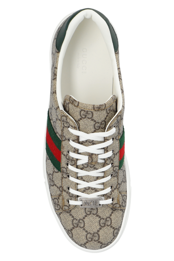 Beżowy Buty sportowe z monogramem Gucci - Vitkac Poland