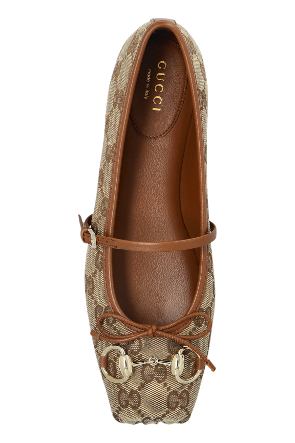 Beżowy Baleriny z monogramem Gucci - Vitkac Poland