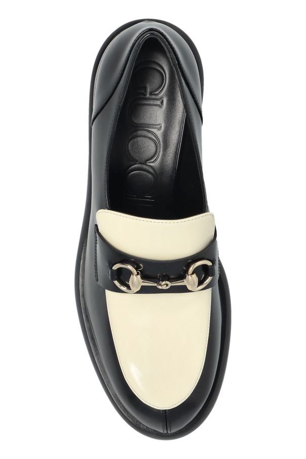 Czarny Skórzane buty z logo Gucci - Vitkac Poland