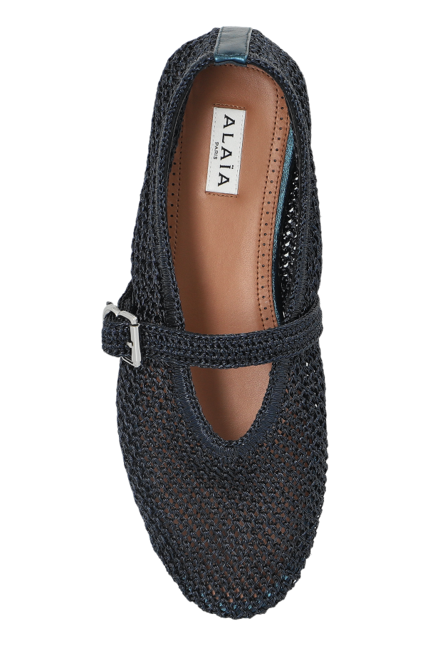 Navy blue Mesh Ballet Pumps Alaïa - Vitkac GB