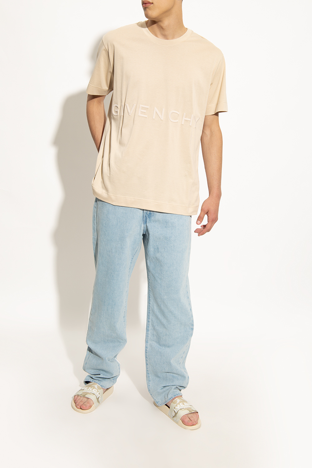 Beige Rubber slides with logo Givenchy - Vitkac GB