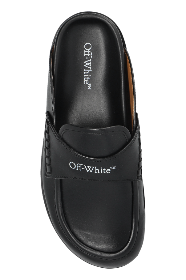 Black Leather platform sliders Off-White - Vitkac GB