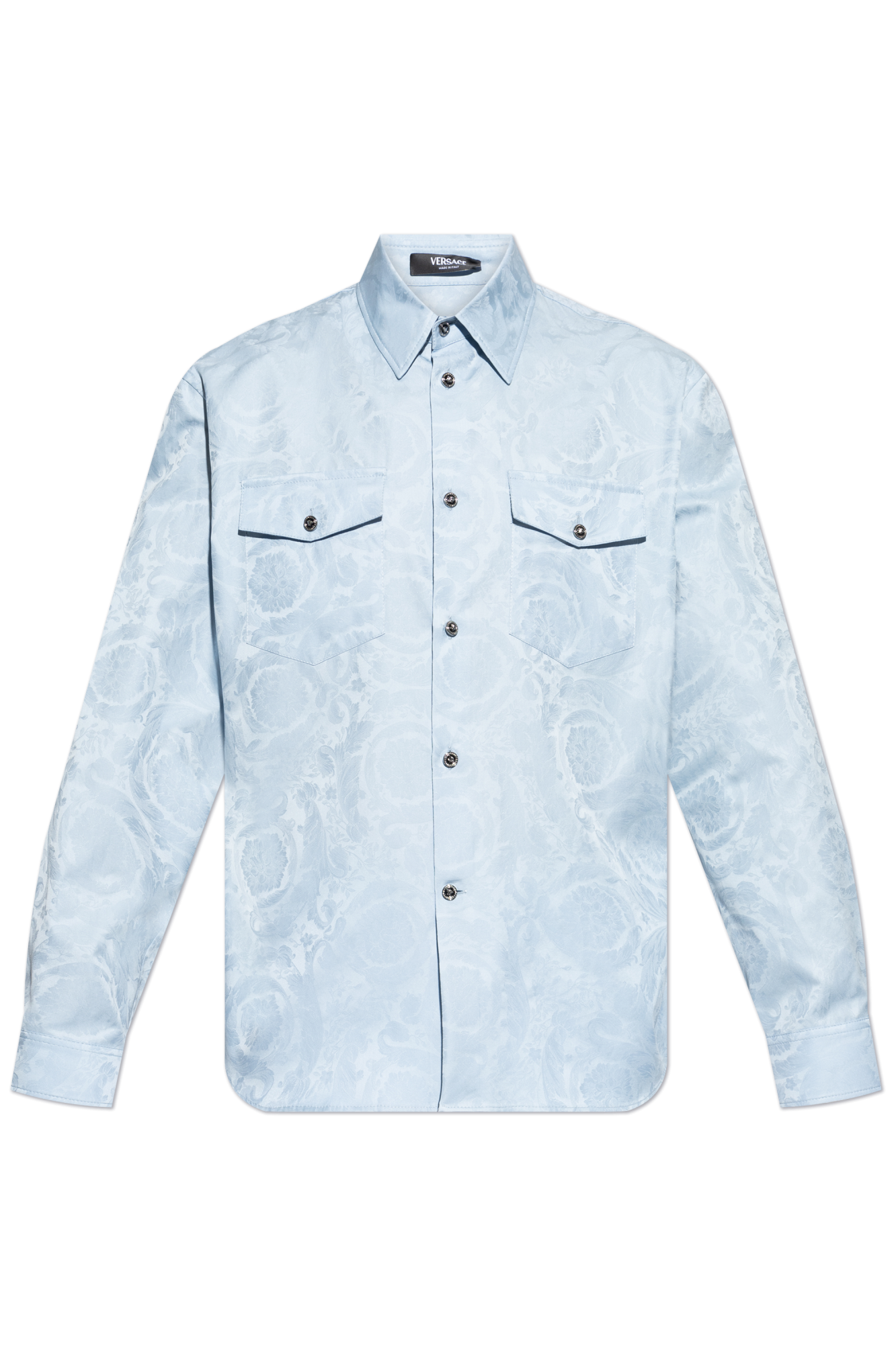Light blue Shirt with Barocco pattern Versace - Vitkac GB
