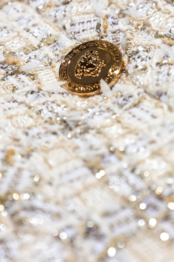 Cream Tweed blazer with lurex thread Versace - Vitkac GB