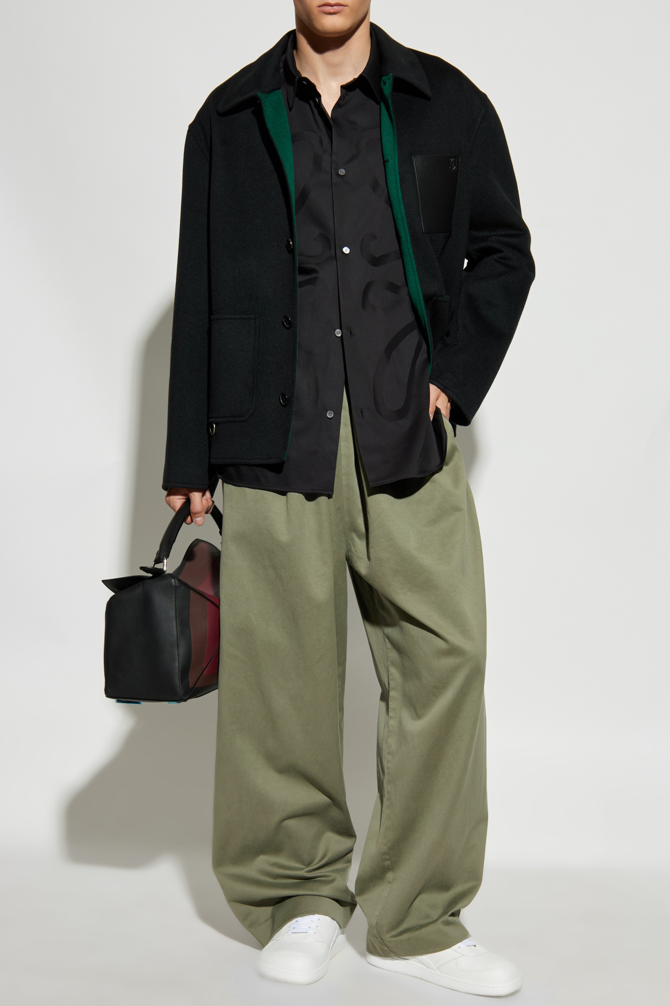 Loewe Wool jacket with embossed logo on the pocket | Men's Clothing ...