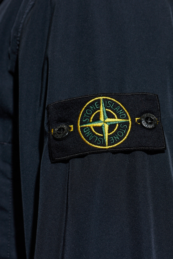Granatowy Lekka kurtka z naszywką z logo Stone Island - Vitkac Poland