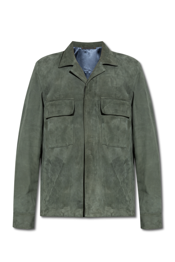 Green Leather jacket Paul Smith - Vitkac GB