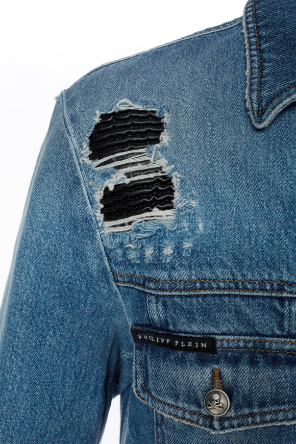 Denim jacket with holes Philipp Plein - Vitkac Canada