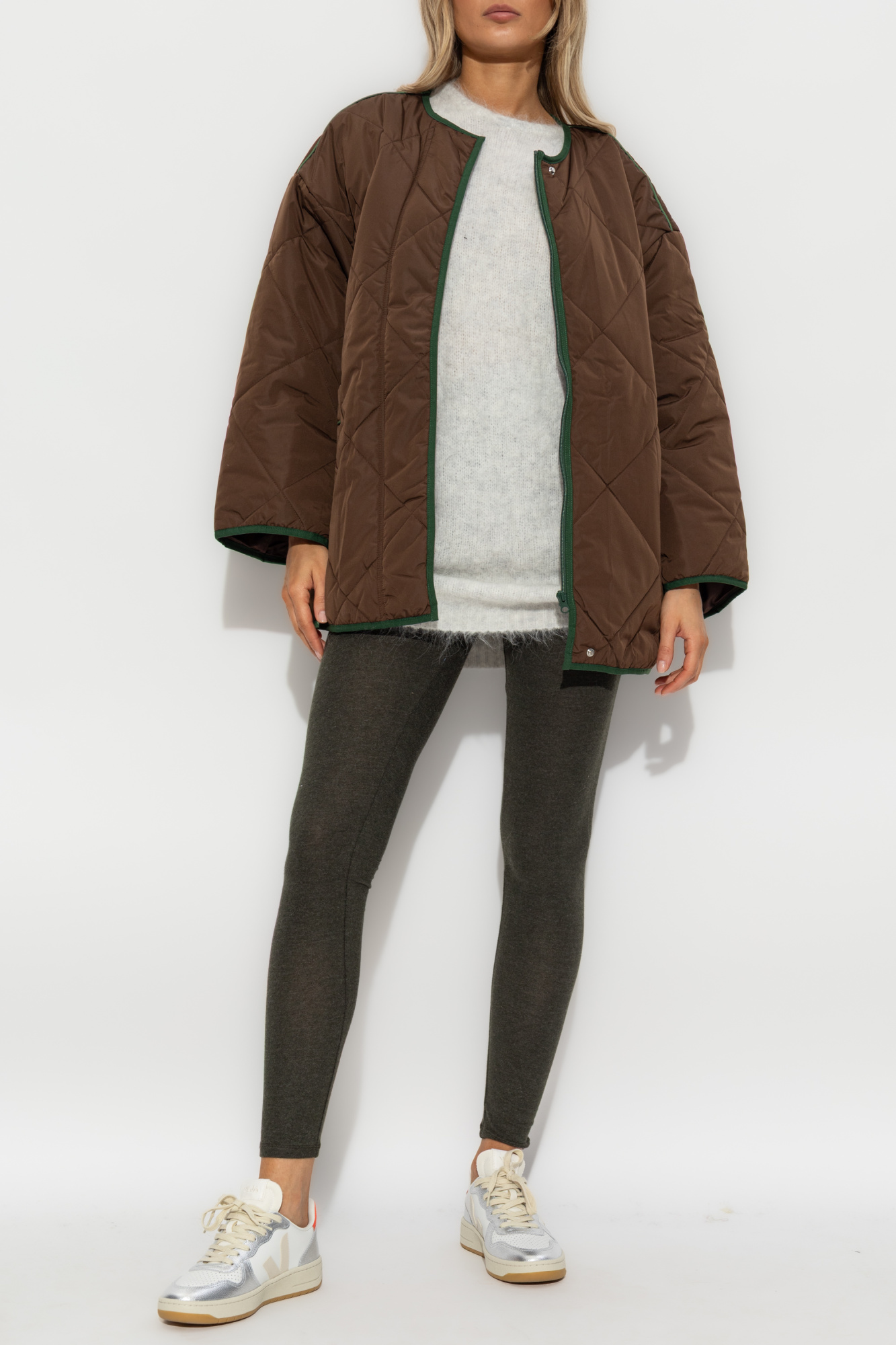 Brown Oversized quilted jacket American Vintage - Vitkac GB