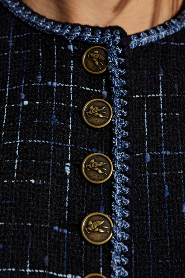 Navy blue Tweed jacket Etro - Vitkac GB