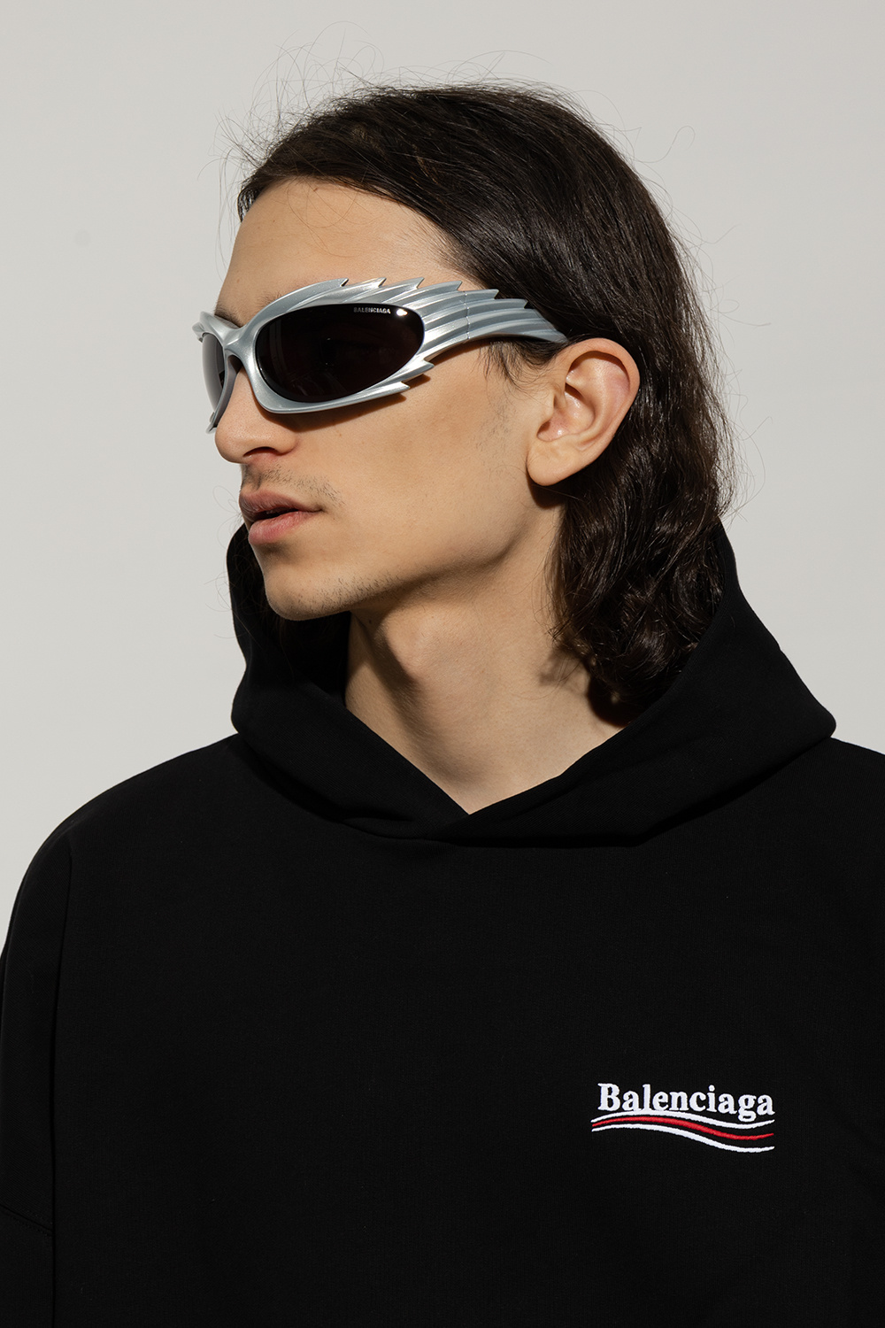 BALENCIAGA SPIKE RECTANGLE SUNGLASSES-