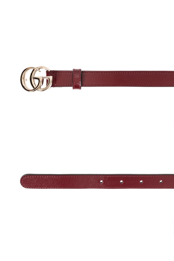 Bordo Skórzany pasek Gucci - Vitkac Polska