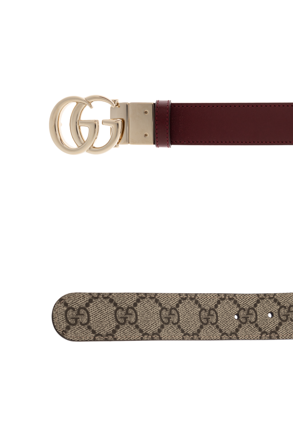 Bordo Dwustronny pasek Gucci - Vitkac Poland