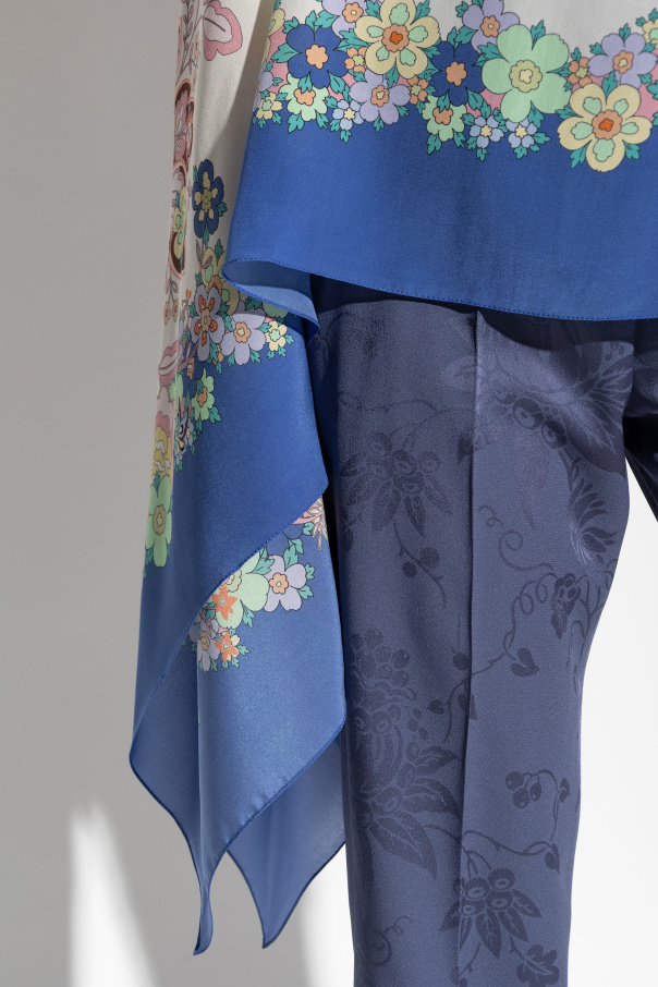 Cream Silk top with floral motif Etro - Vitkac GB