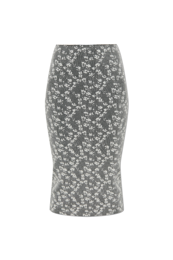 Grey Skirt with floral pattern Fendi - Vitkac GB