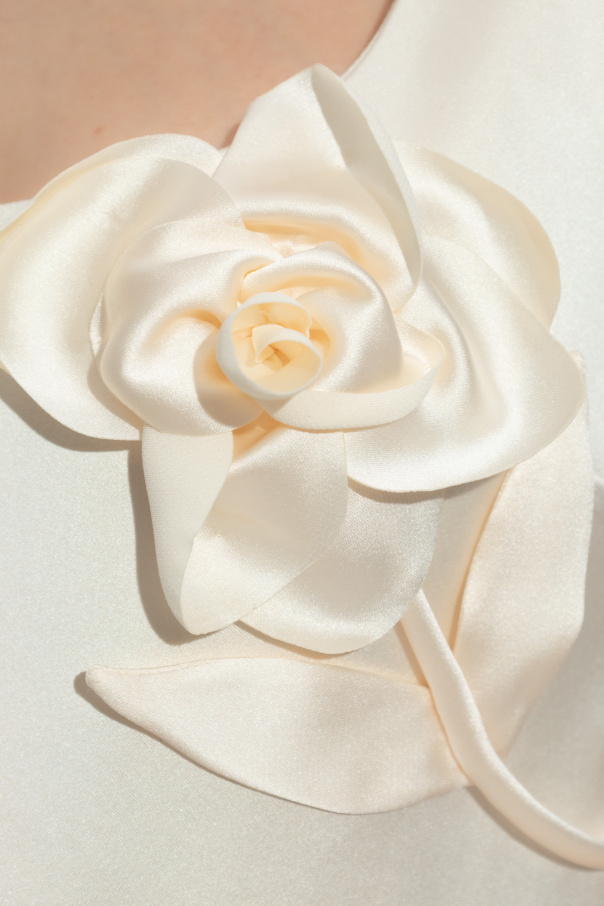 Cream Satin dress with belt Self-Portrait - Vitkac GB