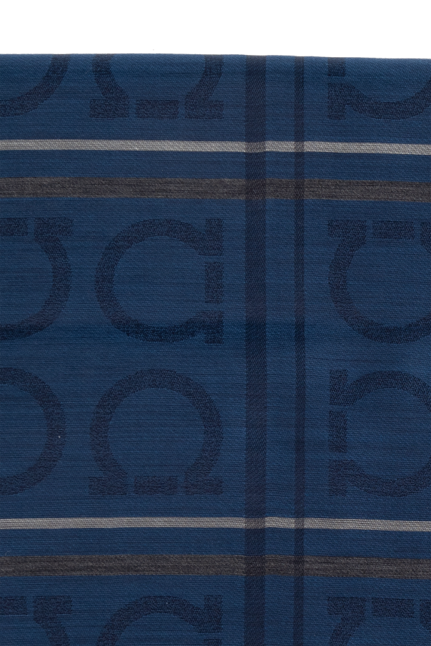 Navy blue Scarf with Monogram FERRAGAMO - Vitkac GB