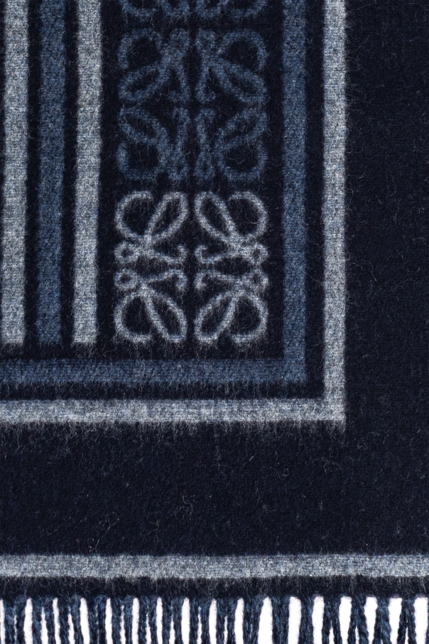 Navy blue Wool scarf with logo Loewe - Vitkac GB