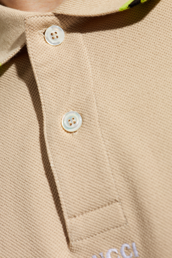 Beżowy Polo z logo Gucci - Vitkac Poland