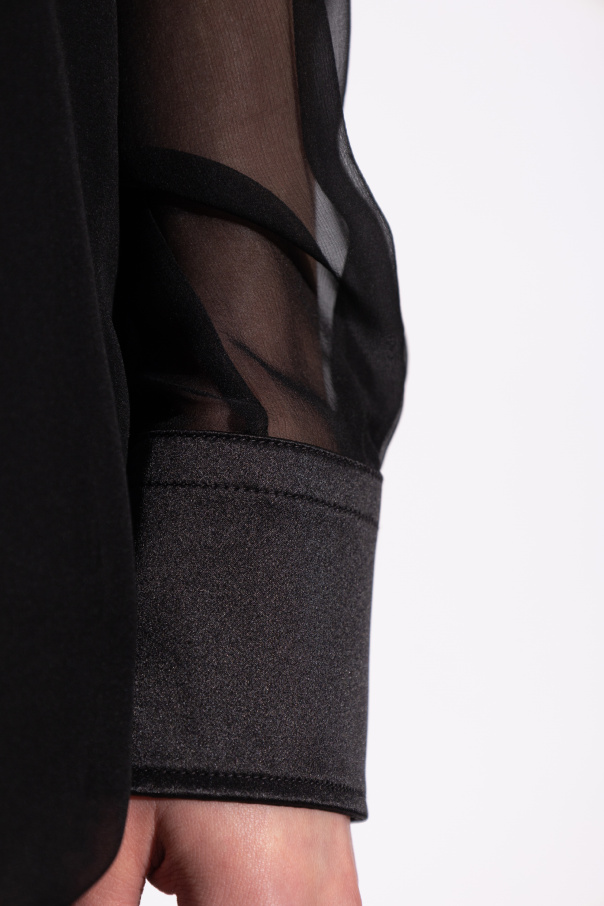 Black Transparent top with stand-up collar Dolce & Gabbana - Vitkac GB