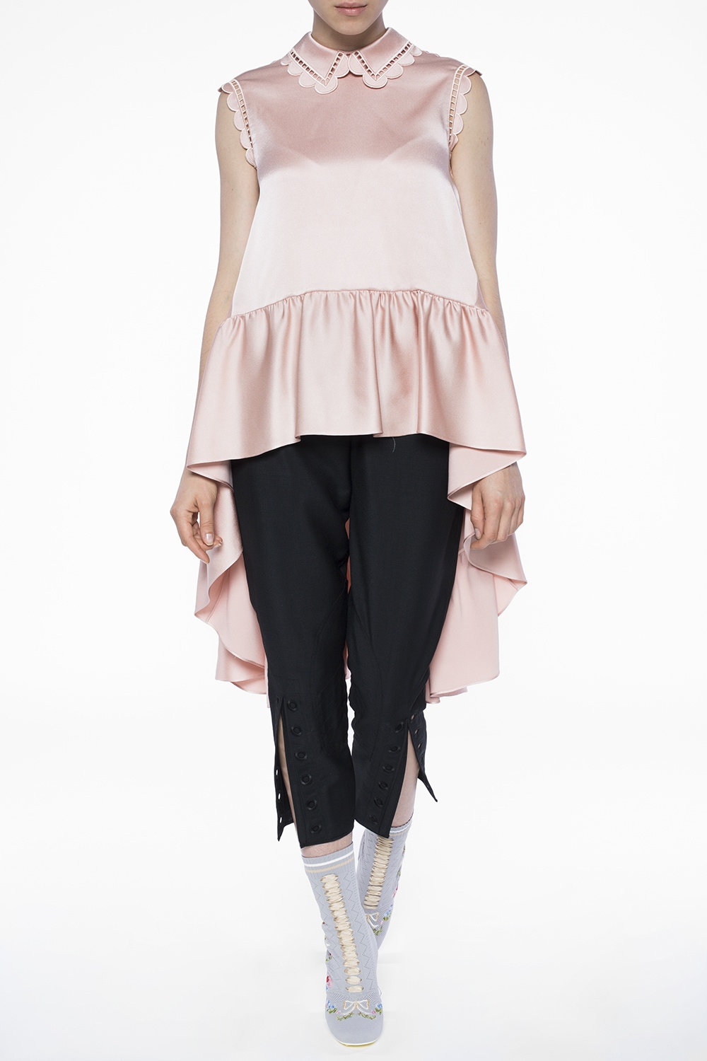 Fendi Satin top with ruffle | Women's Clothing | Vitkac