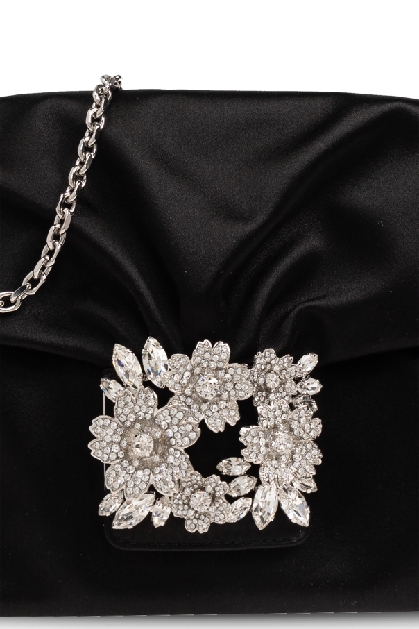 Black Satin clutch 'Efflorescence Mini' Roger Vivier - Vitkac GB
