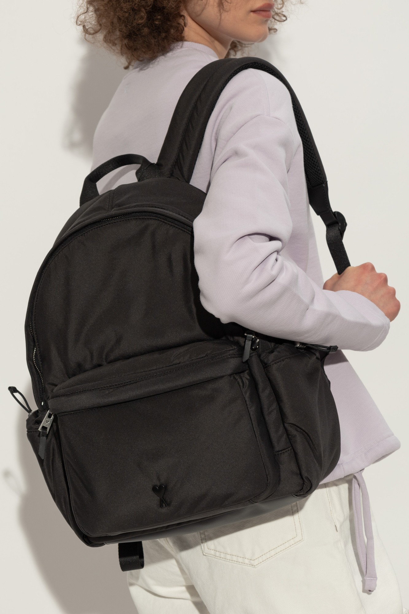 Ami Alexandre Mattiussi Backpack with logo-shaped appliqué | Men's Bags ...